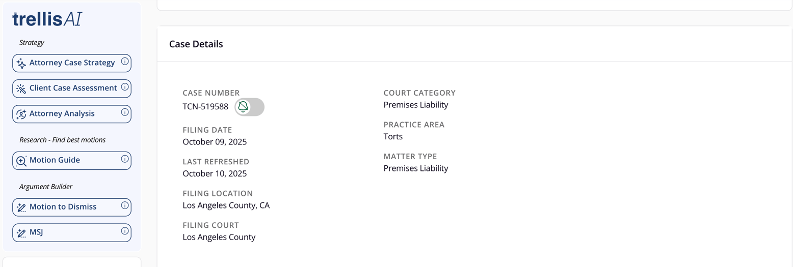 Contents of a Docket Page